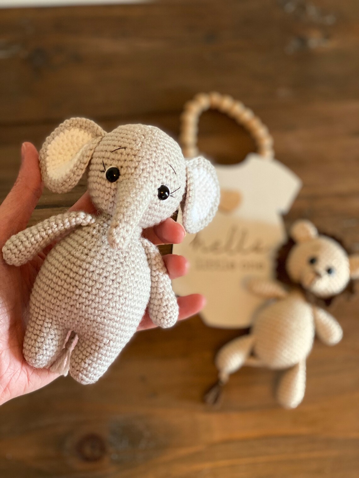 Savanna Friends Crochet Stuffy Stuffed Animal Elephant Lion Toy - Etsy