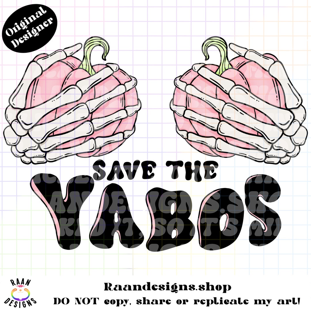 Save the Yabos-png-tshirt-design-digital-halloween-pink-breast ...