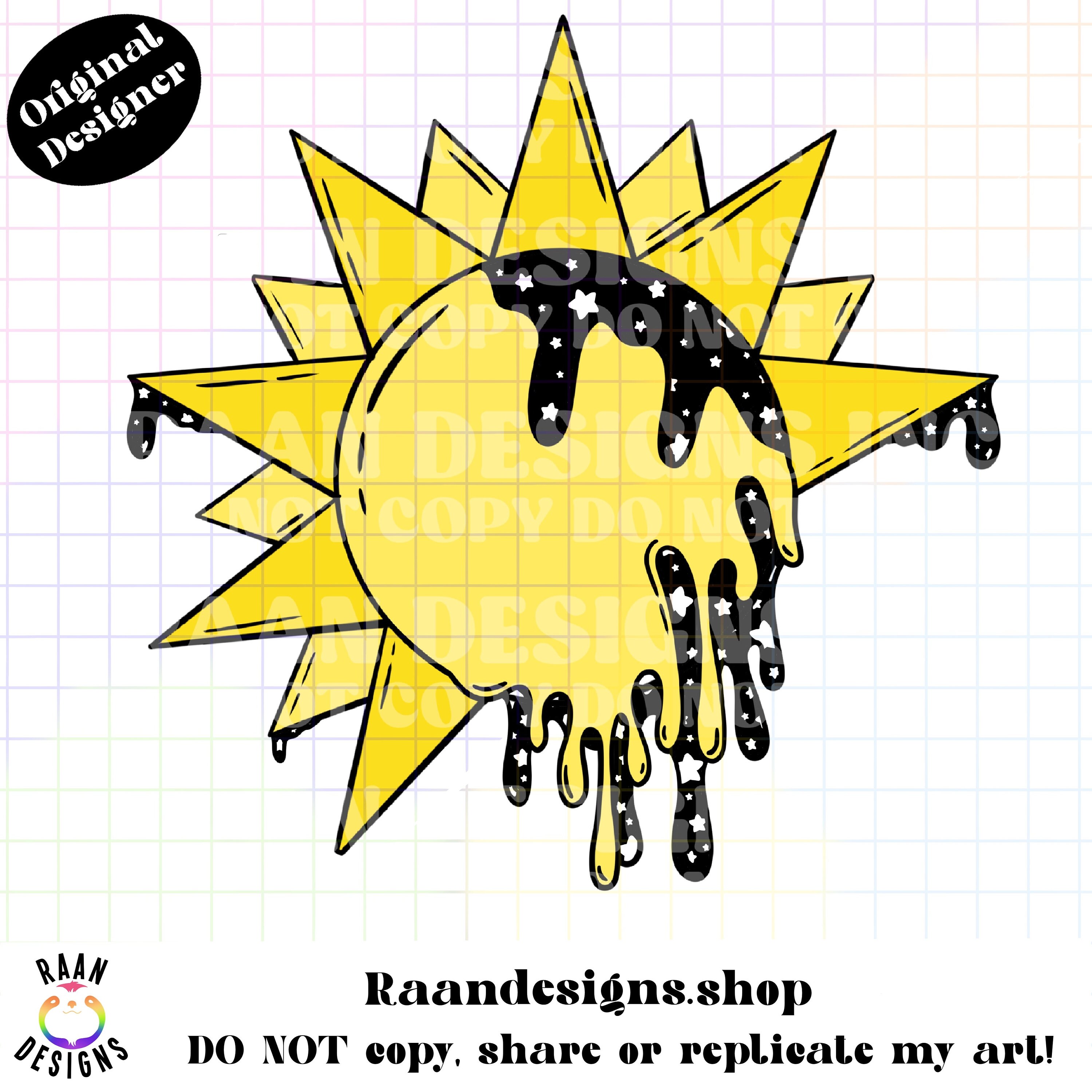Trippy Melting Sun-png-digital-design-tshirt-sun-hippy-space-moonlight ...