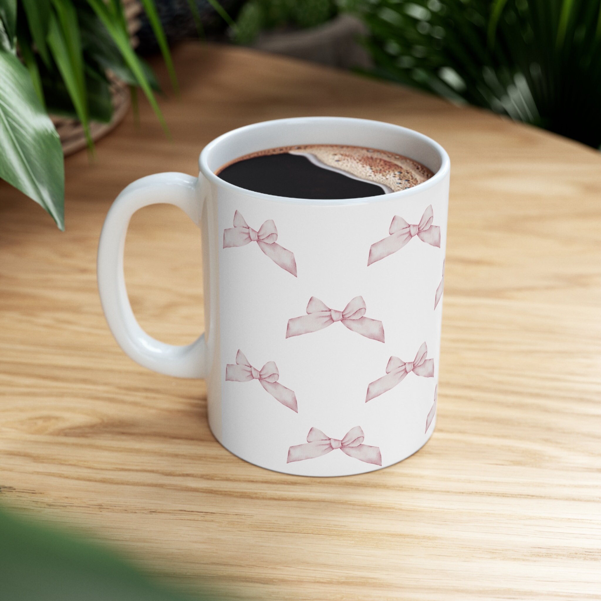 Cute Pink Bow Mug, Pink Bow Cup, Pretty Mug, Cute Gift for Her, Pretty ...