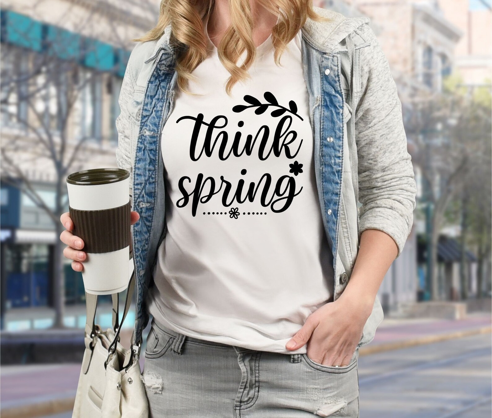 Think Spring SVG, Spring Shirt Svg, Easter Svg, Hello Spring Svg ...