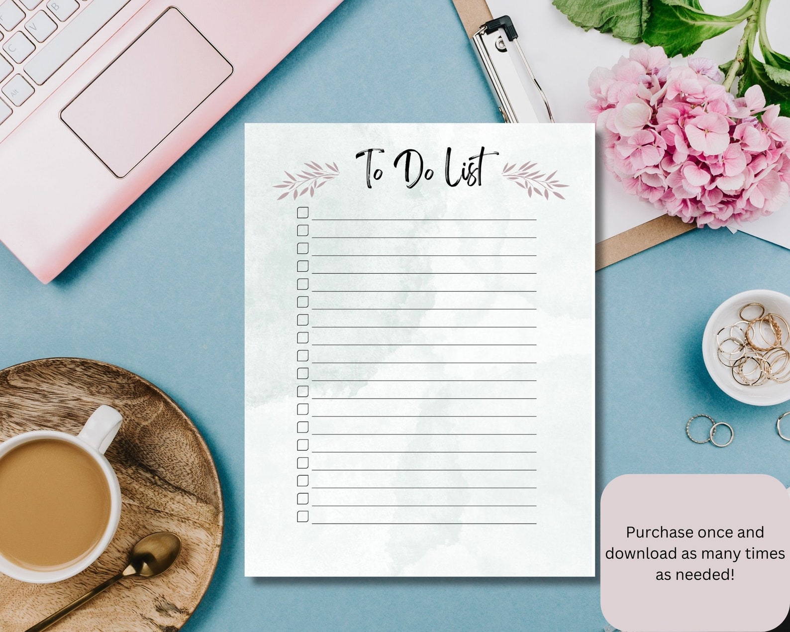 Printable Minimalist To-do List With Checkboxes, To-do List, Printable ...