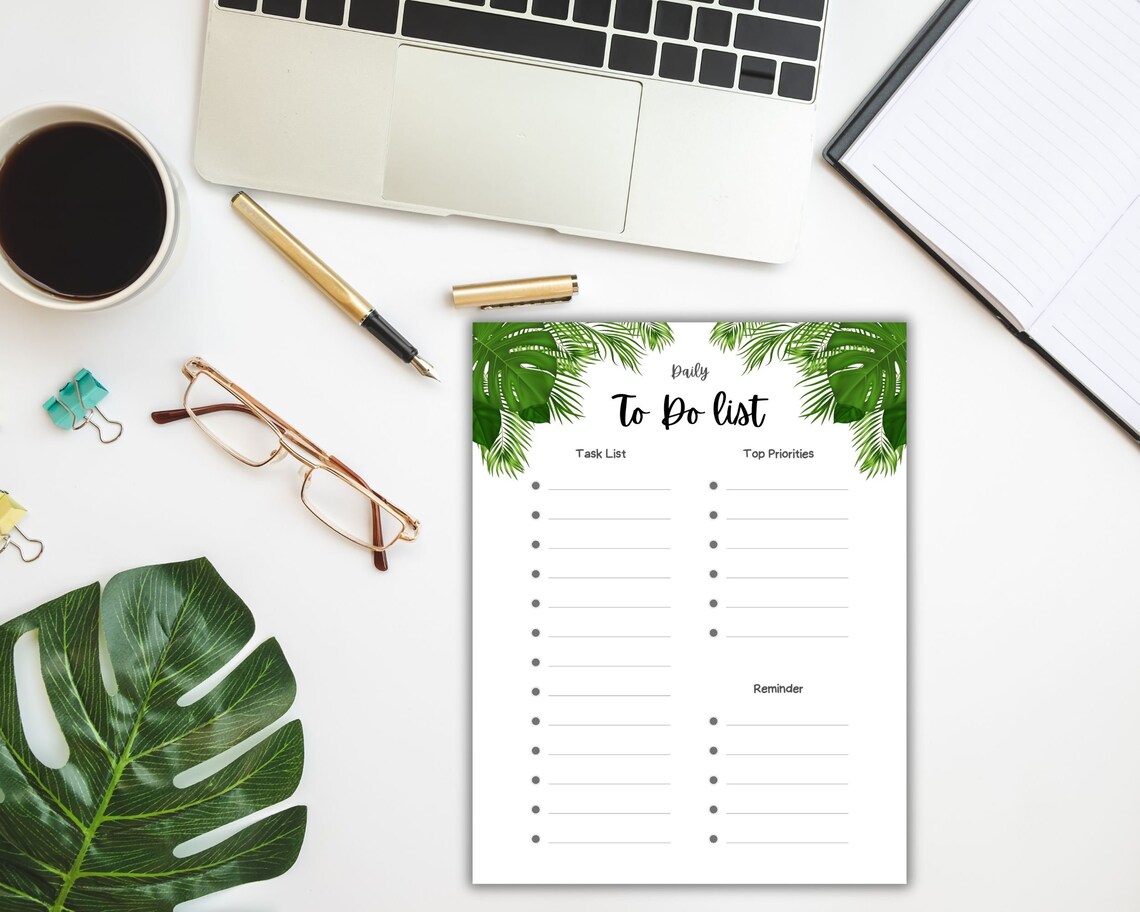 Printable Houseplant Theme To-do List, To-do List, Printable Chore List ...