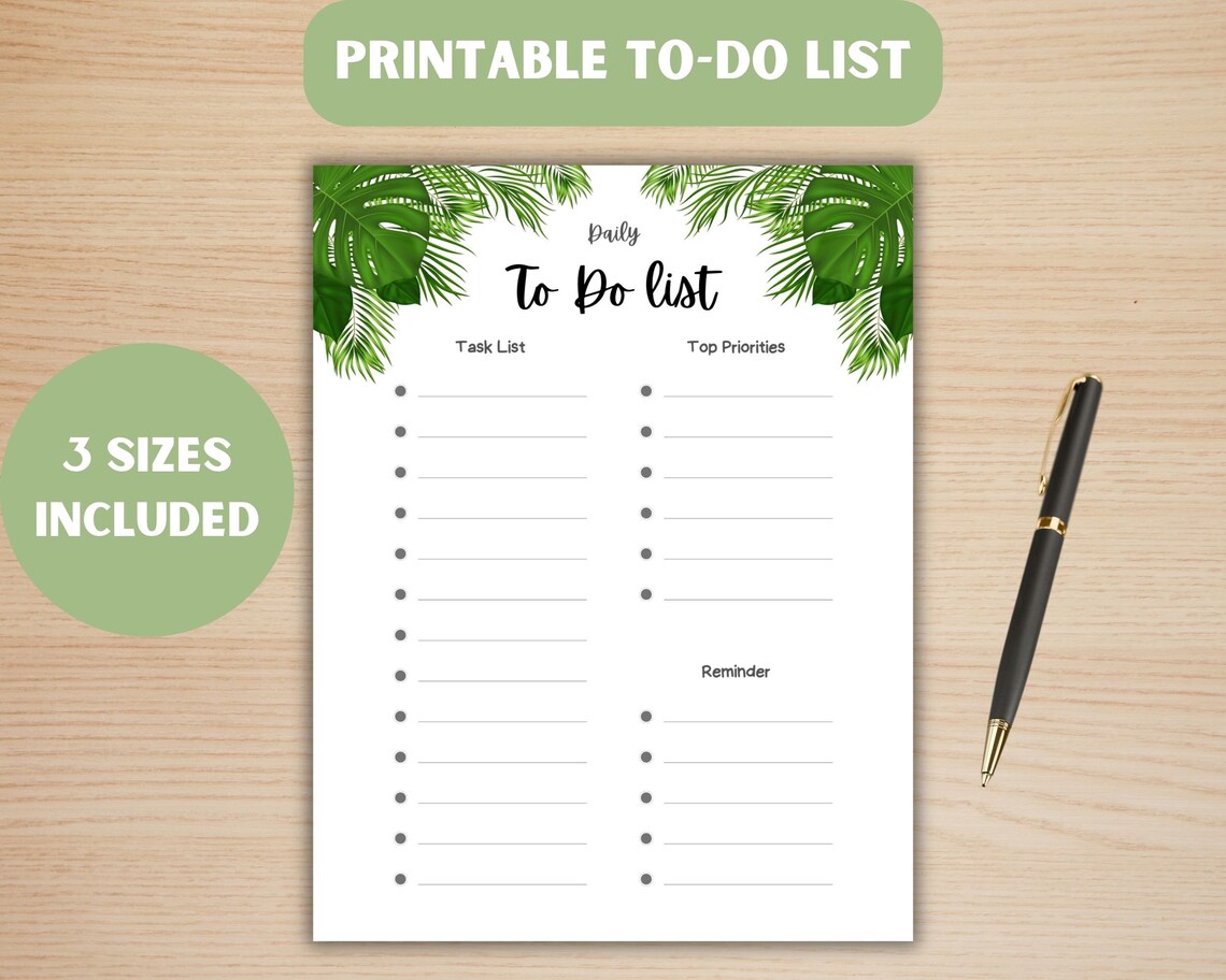 Printable Houseplant Theme To-do List, To-do List, Printable Chore List ...