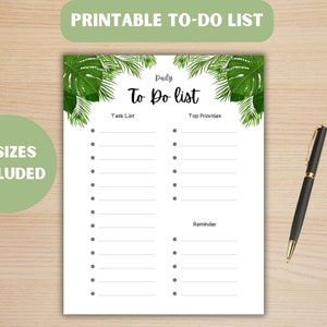 Printable Houseplant Theme To-do List, To-do List, Printable Chore List ...