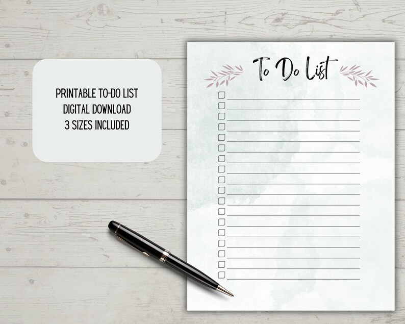 Printable Minimalist To-do List With Checkboxes, To-do List, Printable ...