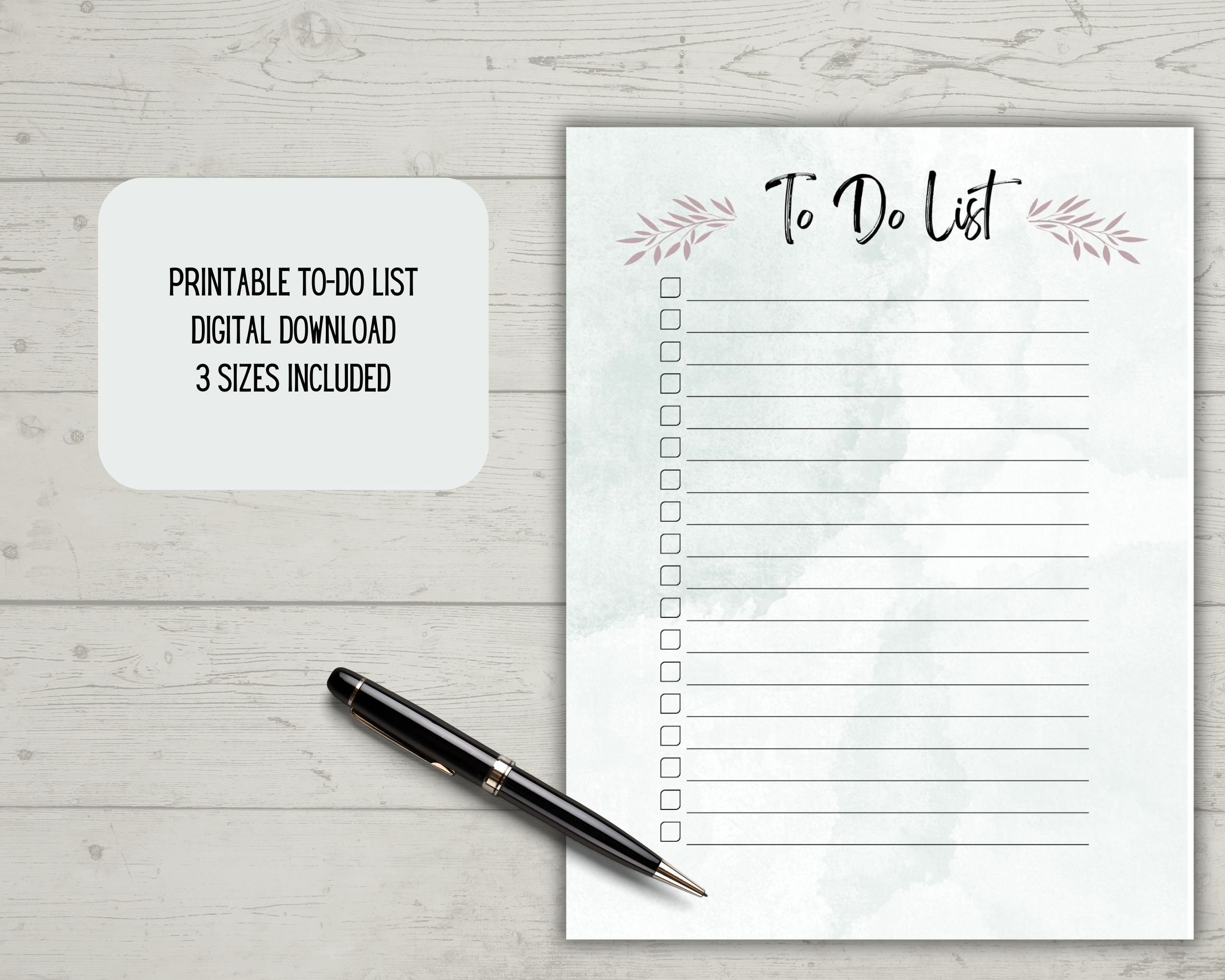 Printable Minimalist To-do List With Checkboxes, To-do List, Printable ...