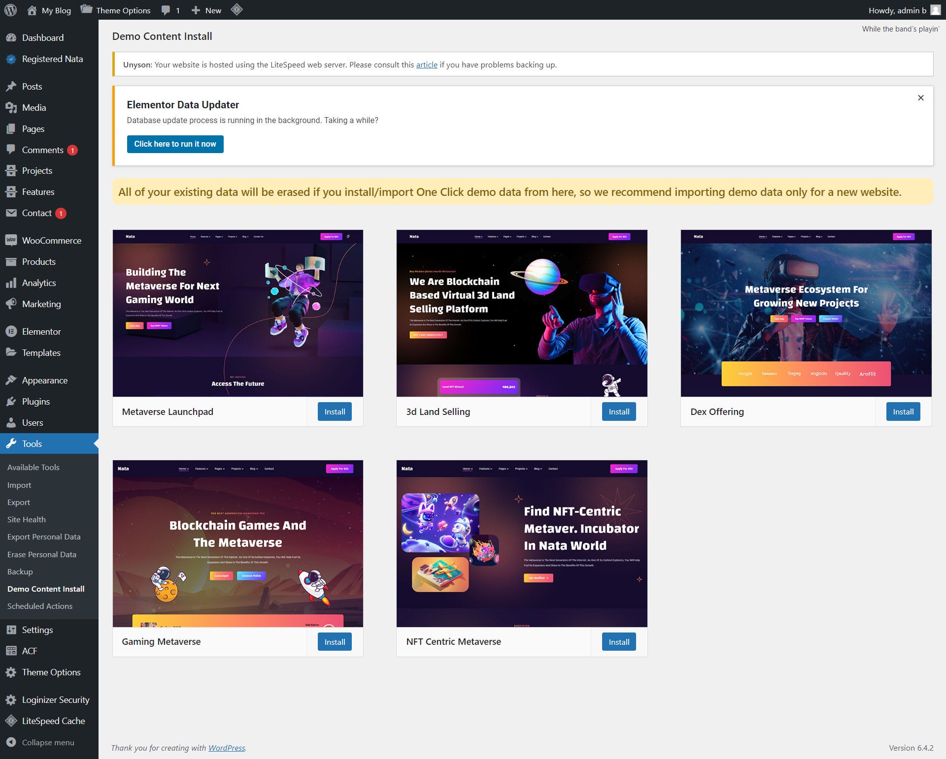 Nata Metaverse Project Launchpad Wordpress Theme GPL Download - Etsy