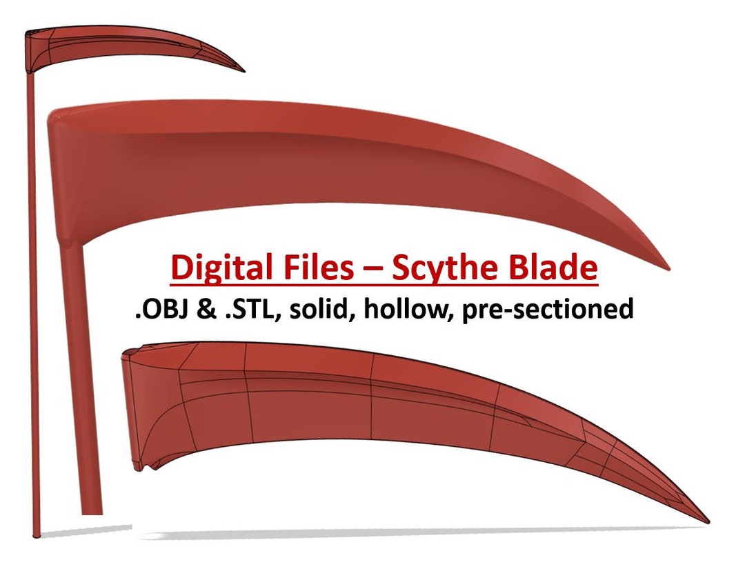 Scythe Blade for Cosplay | 3D Digital Files STL & OBJ | Resin or ...