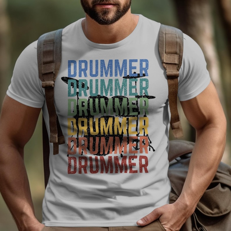Vintage Style Drummer Sweatshirt, Band Tee - Etsy