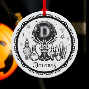Custom Halloween Witch Ornament, Hocus Pocus Witchcraft, Crystal Ball ...