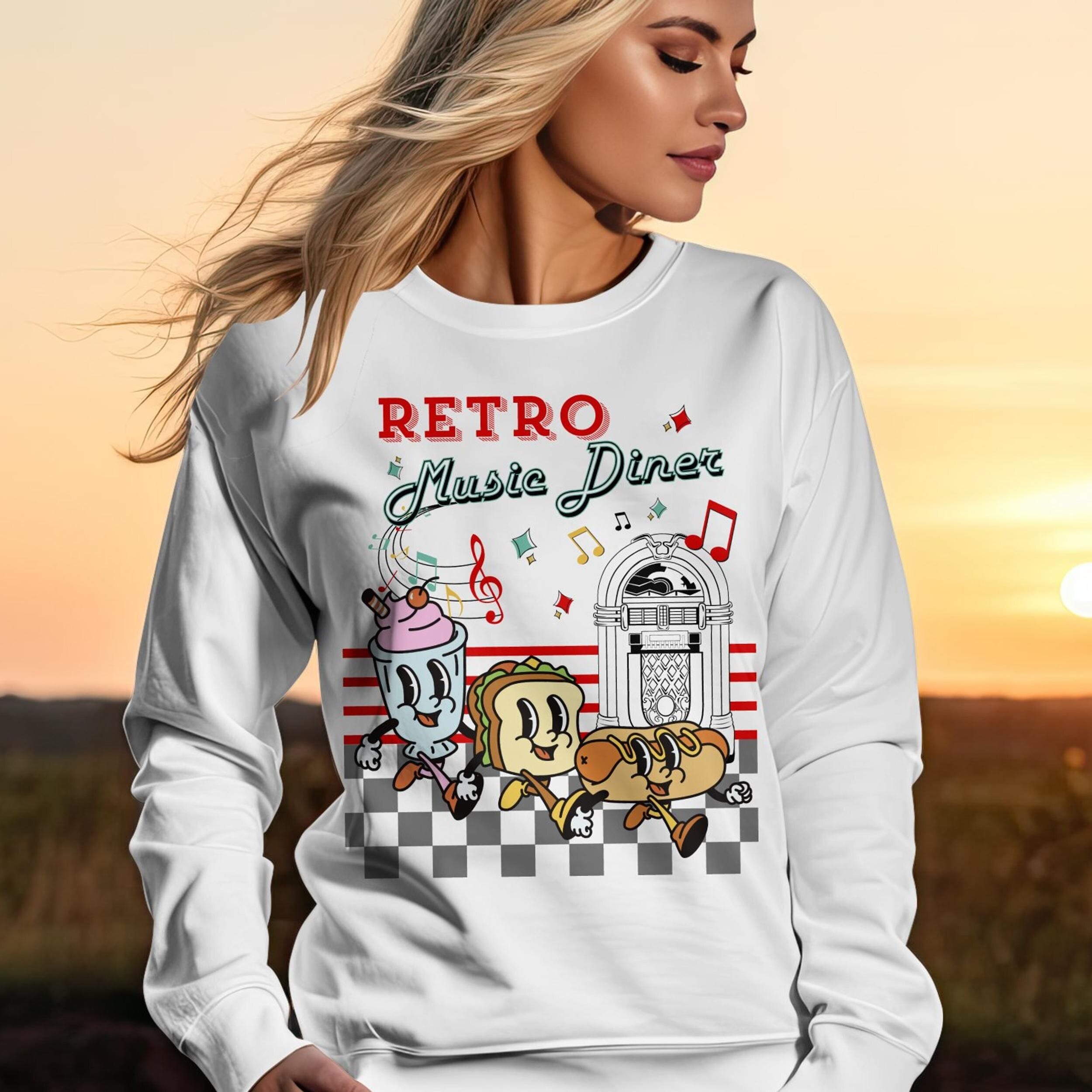 Retro 50's Diner Sweatshirt or T-shirt, Cute Kawaii Diner Shirt, Diner ...