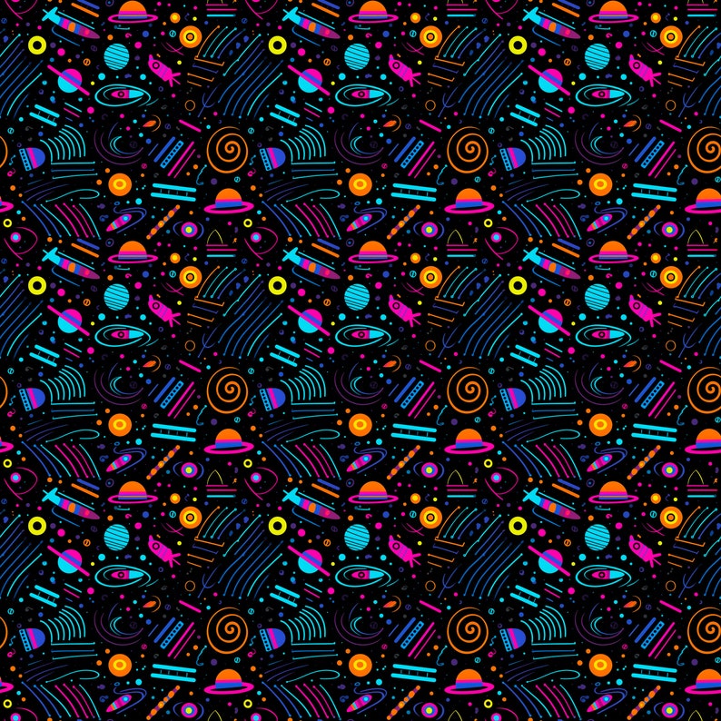 Seamless Space Pattern Digital Download - Etsy