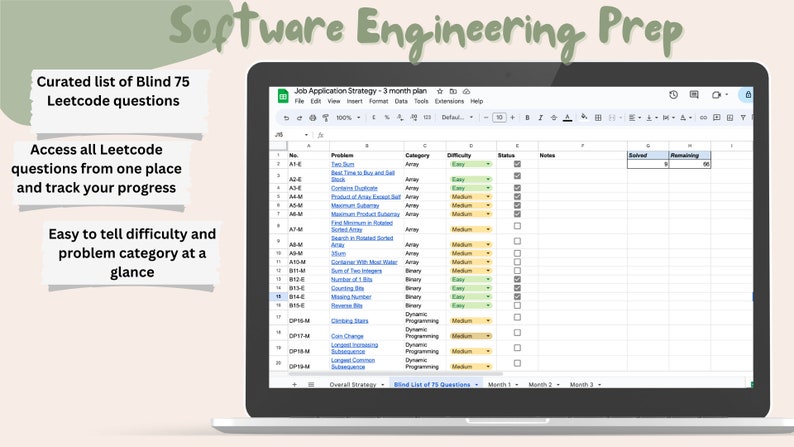 Digital Template Planner for Software Engineering Job Interview Preparation Practice Guide - Etsy