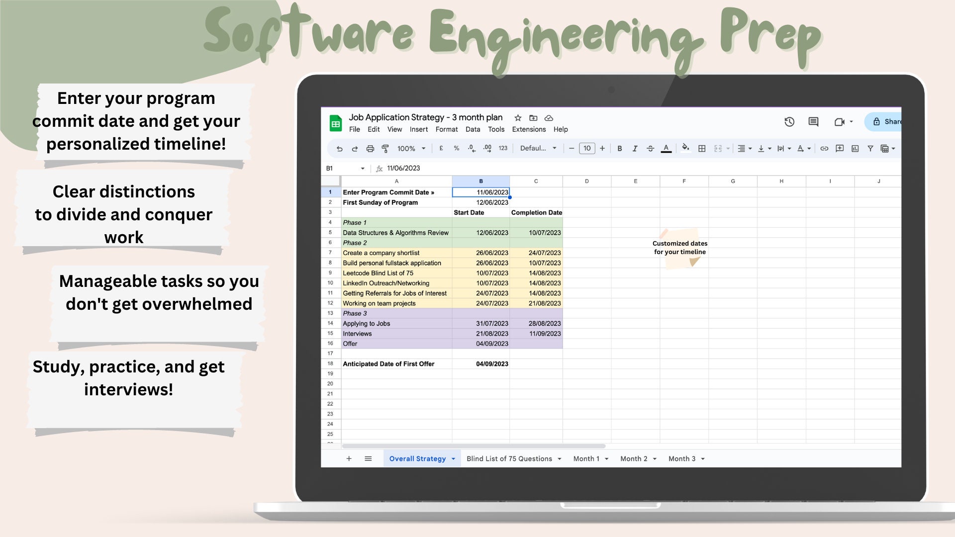 Digital Template Planner for Software Engineering Job Interview ...