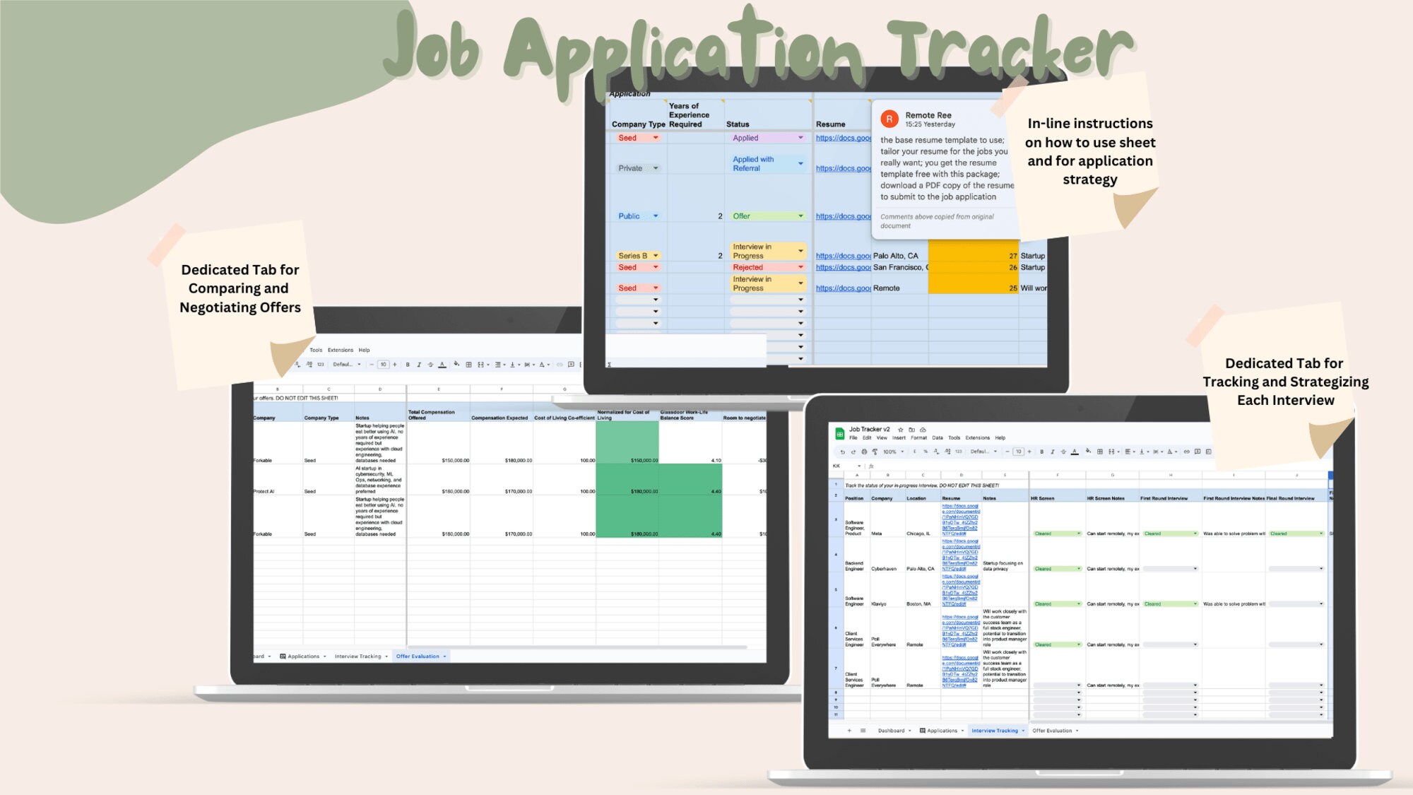 Job Application Tracker Google Sheets Template Resume Builder Google ...