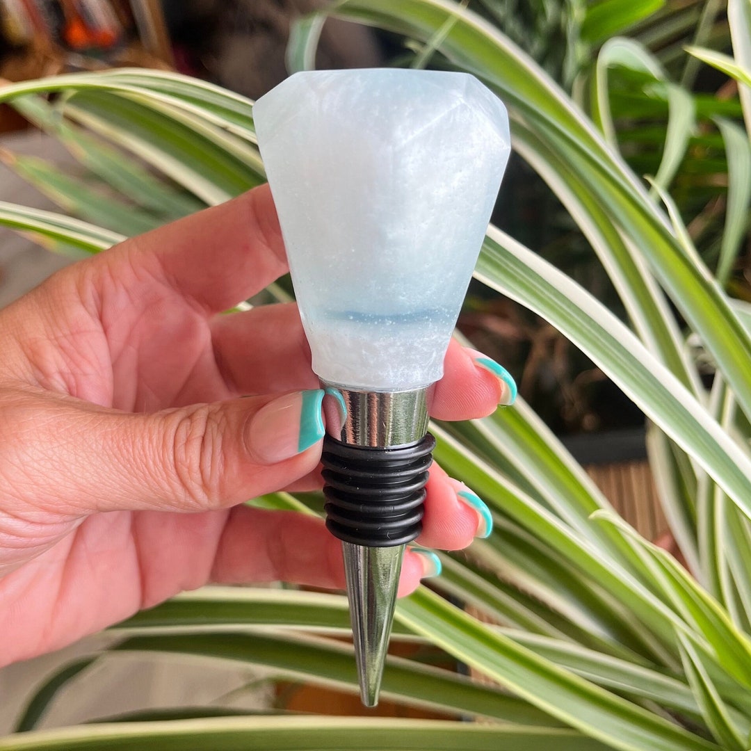 Icy Blue and White Bottle Topper - Etsy