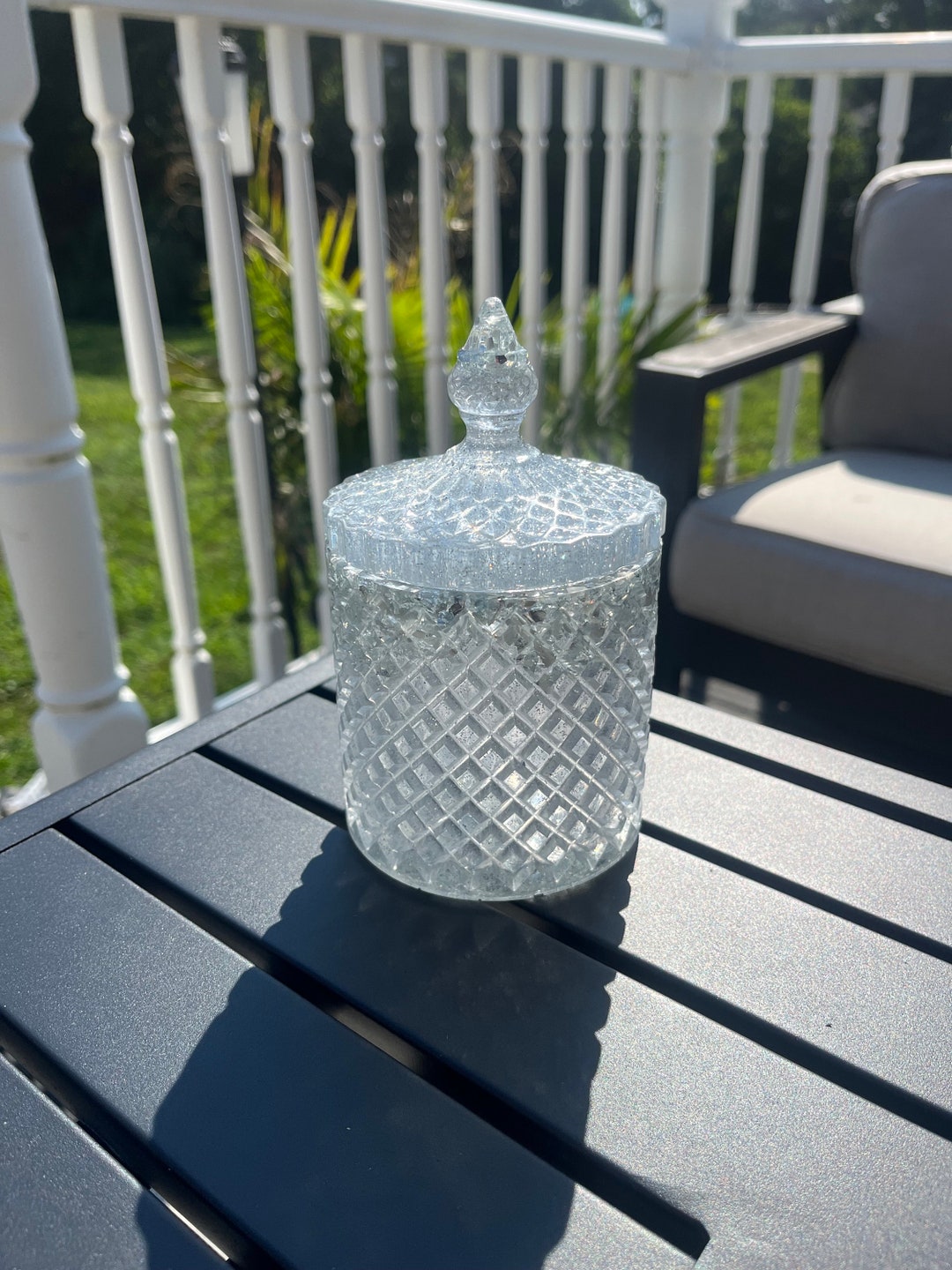 Silver Glitter Vanity Jar - Etsy