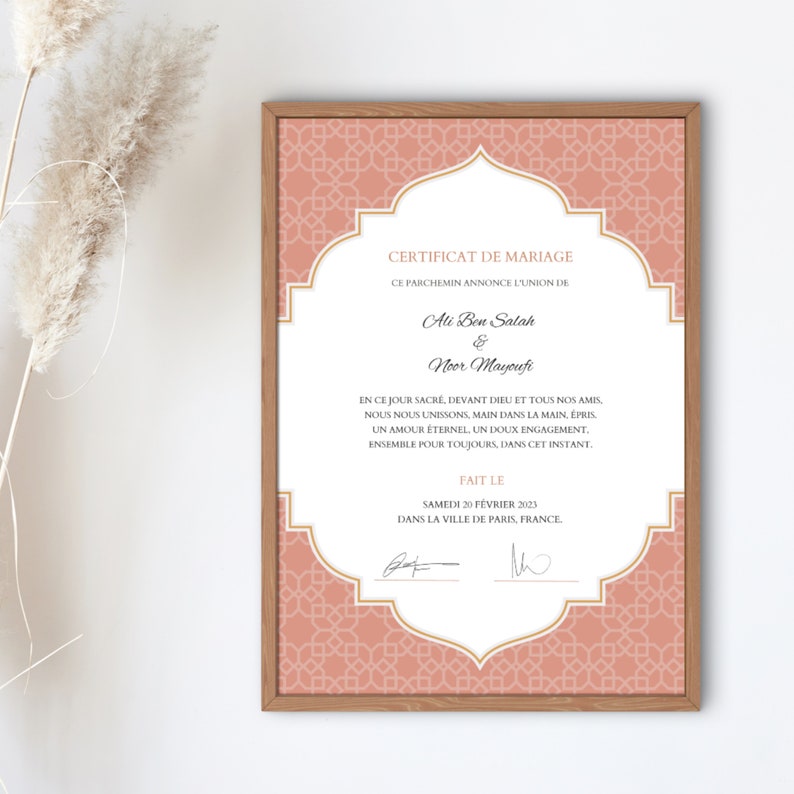 Printable Marriage Certificate, Digital Download Dini Nikah Belgesi ...