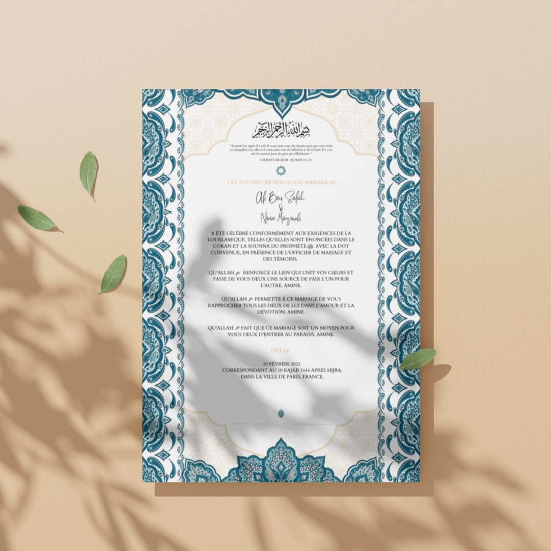Printable Islamic Marriage Certificate, Digital Download Dini Nikah ...