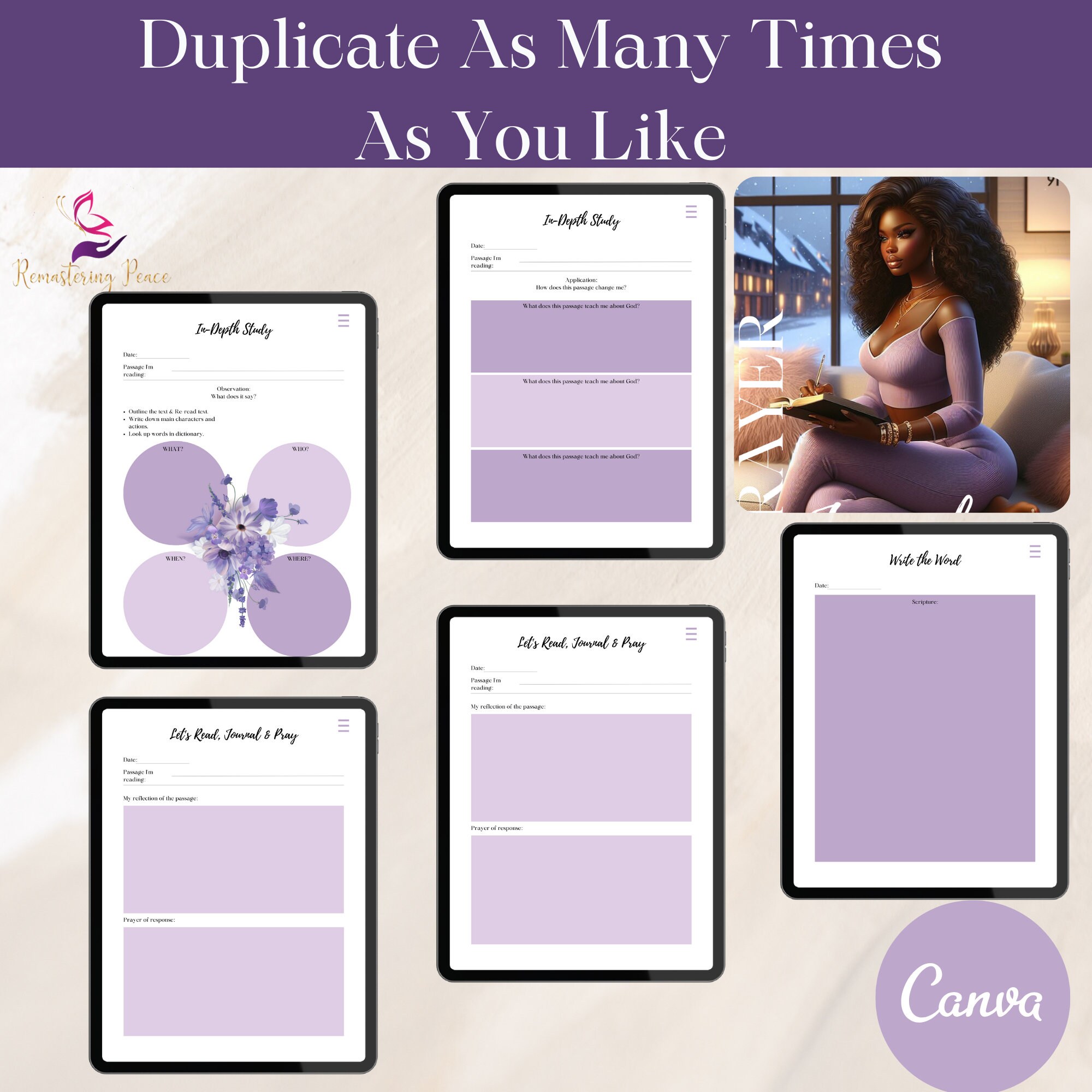 Black GIRL Prayer Journal Bible Study Journal Printable Prayer Journal ...