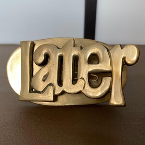 W0474 Vintage Brass Desktop "later" Paper Clip/ Solid Brass Paperweight ...