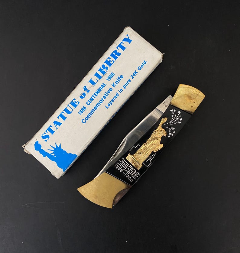 N1087 Vintage Statue of Liberty 1886–1986 Commemorative Folding Pocket ...