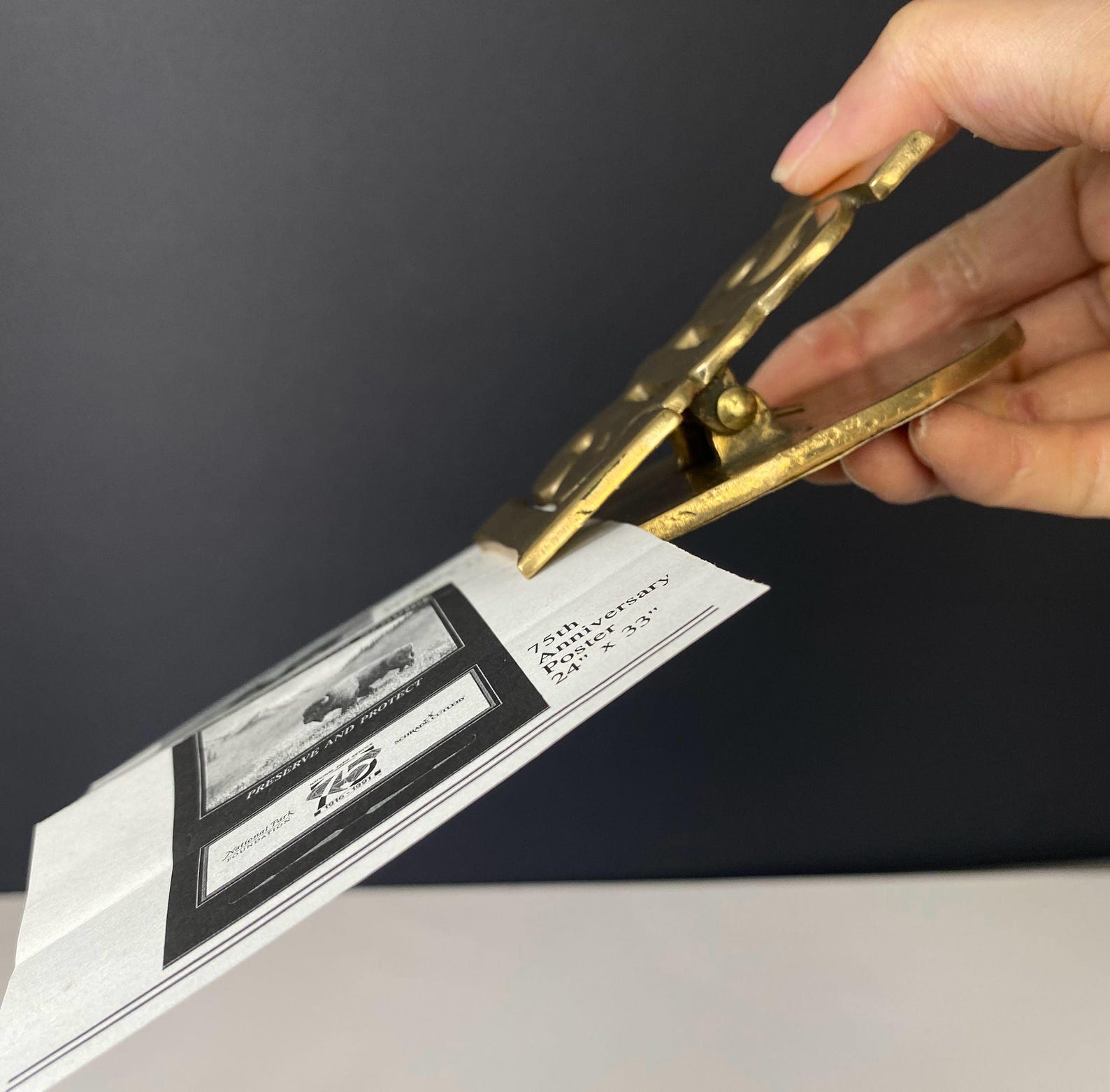 W0474 Vintage Brass Desktop "later" Paper Clip/ Solid Brass Paperweight ...