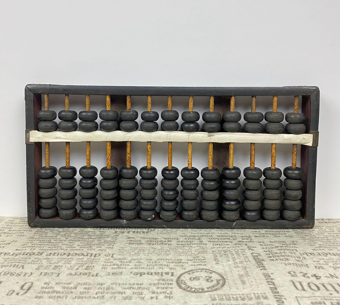 W0642 Vintage Collecting Hand Carved Solid Wood Abacus/manual ...