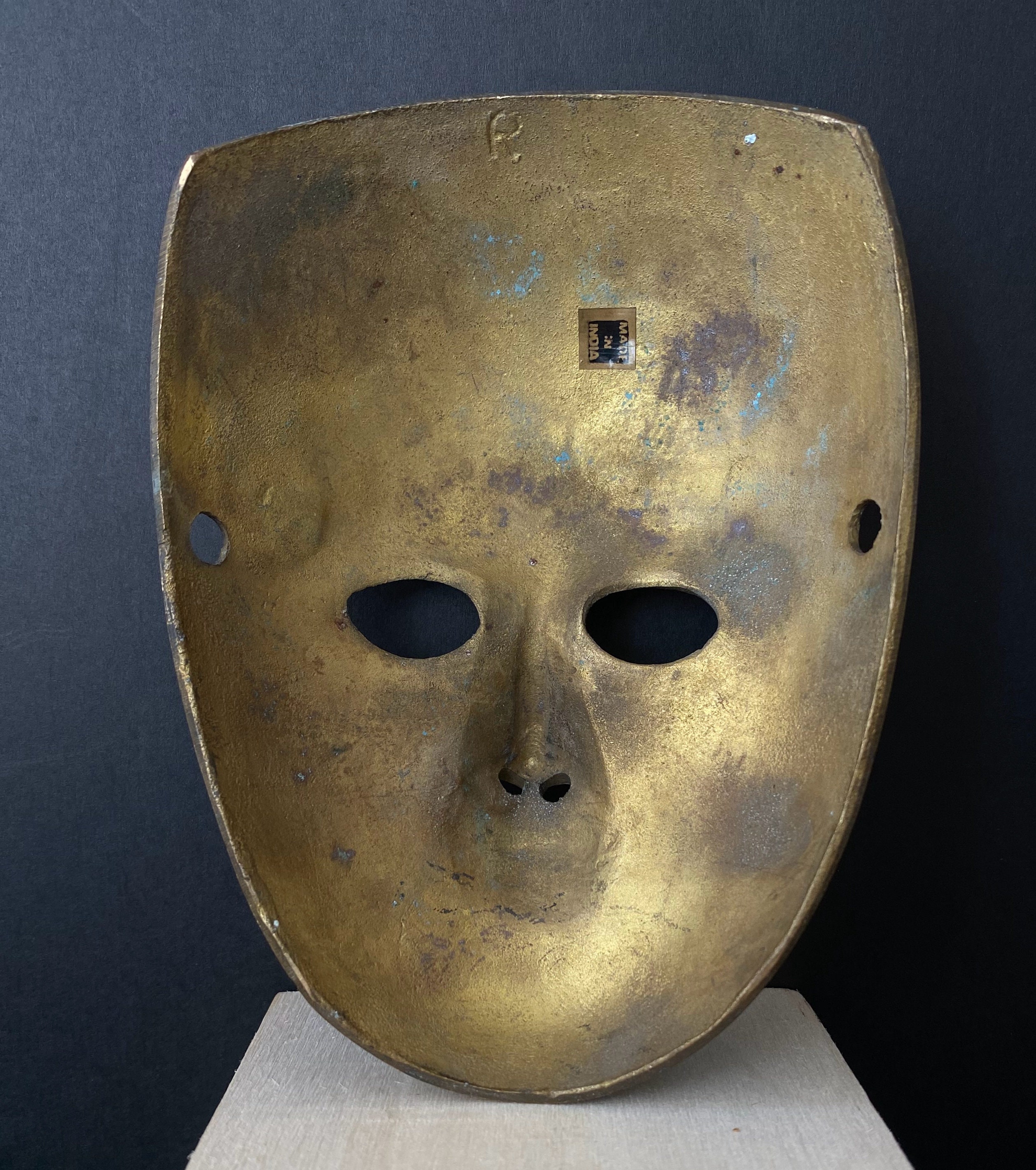 W0195 Vintage Solid Brass Mask / Comedy Playing Mask/hanging Wall Face ...