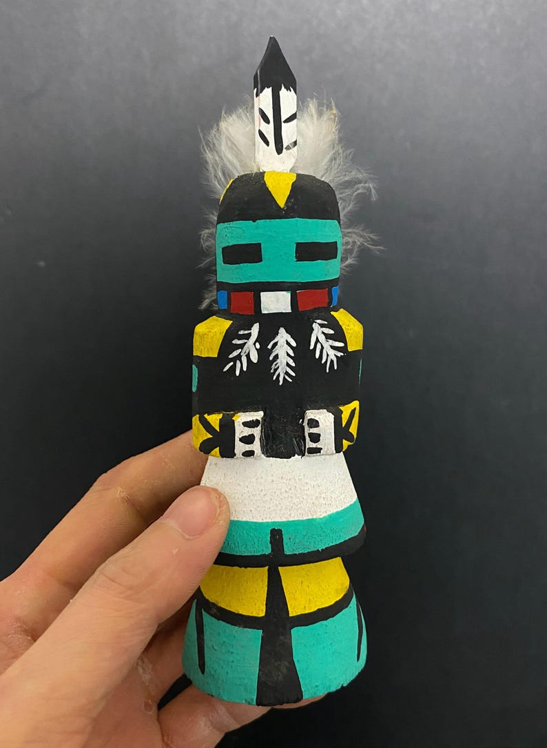 W0366 Vintage Kachina Doll/ Miniature Hopi/ Zuni Native American Wood ...