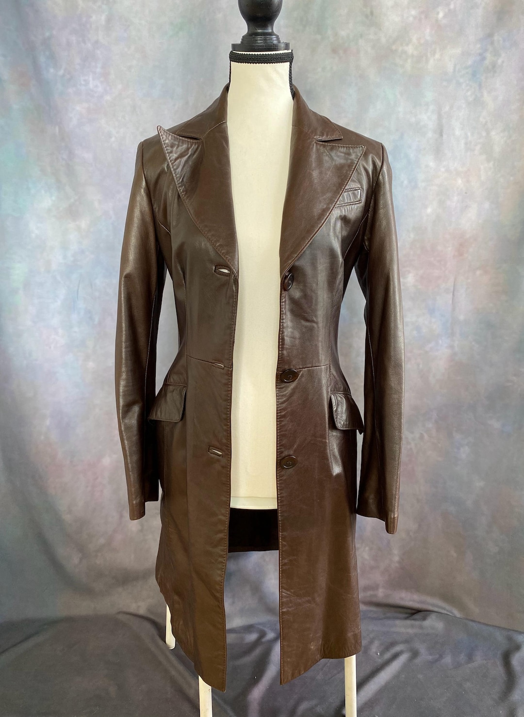 W0286 Vintage DANIER Genuine Leather Trench Coat/gift for Her - Etsy