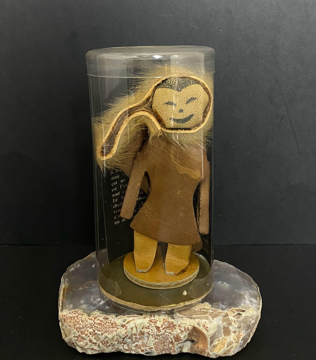 W0459 Vintage Native American A Litter People Doll / Made by Leather ...