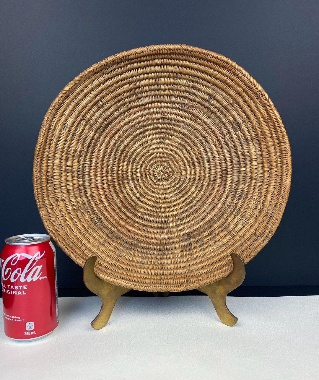 W0782 Antique Native American Navajo Handmade Polychrome Coil Basket ...