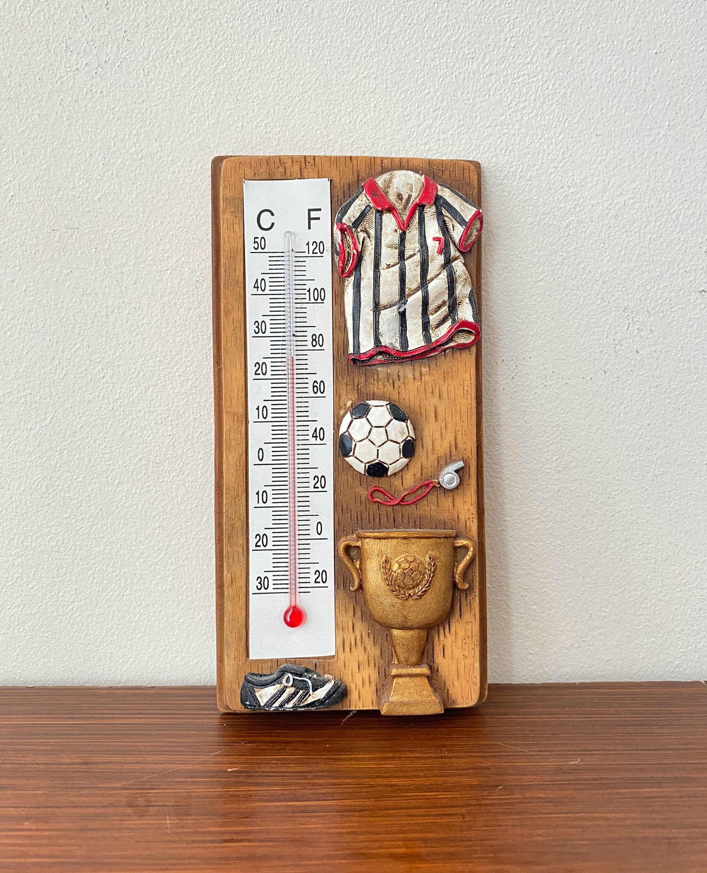 W0152 Vintage Thermometer / Thermometer / Wooden Thermometer /wall ...