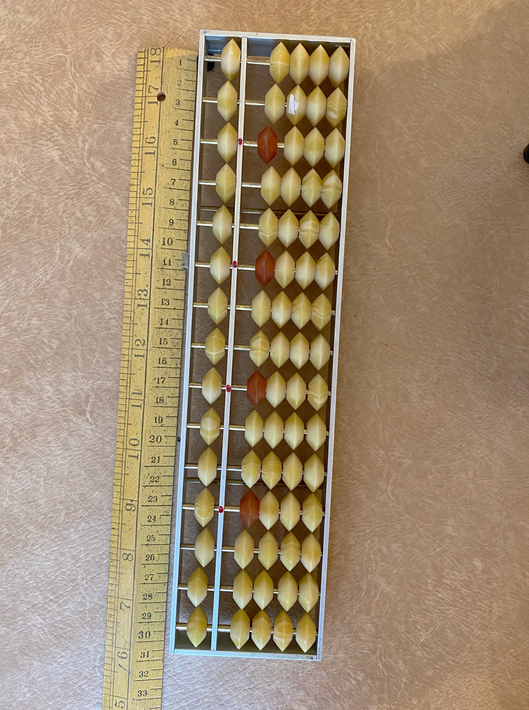 W0037 Vintage/ Hongkong Abacus/manual Calculator/ Soroban/metal Frame ...