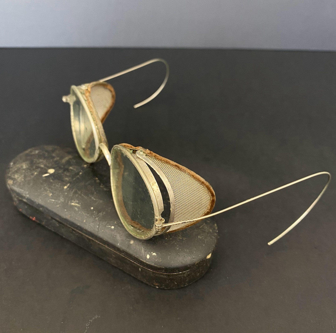 W0772 Antique Willson Universal Side Shield Goggle /steampunk Eyewear ...