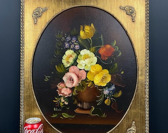 Vintage R. Rosini Floral Oil Painting (framed) - Etsy