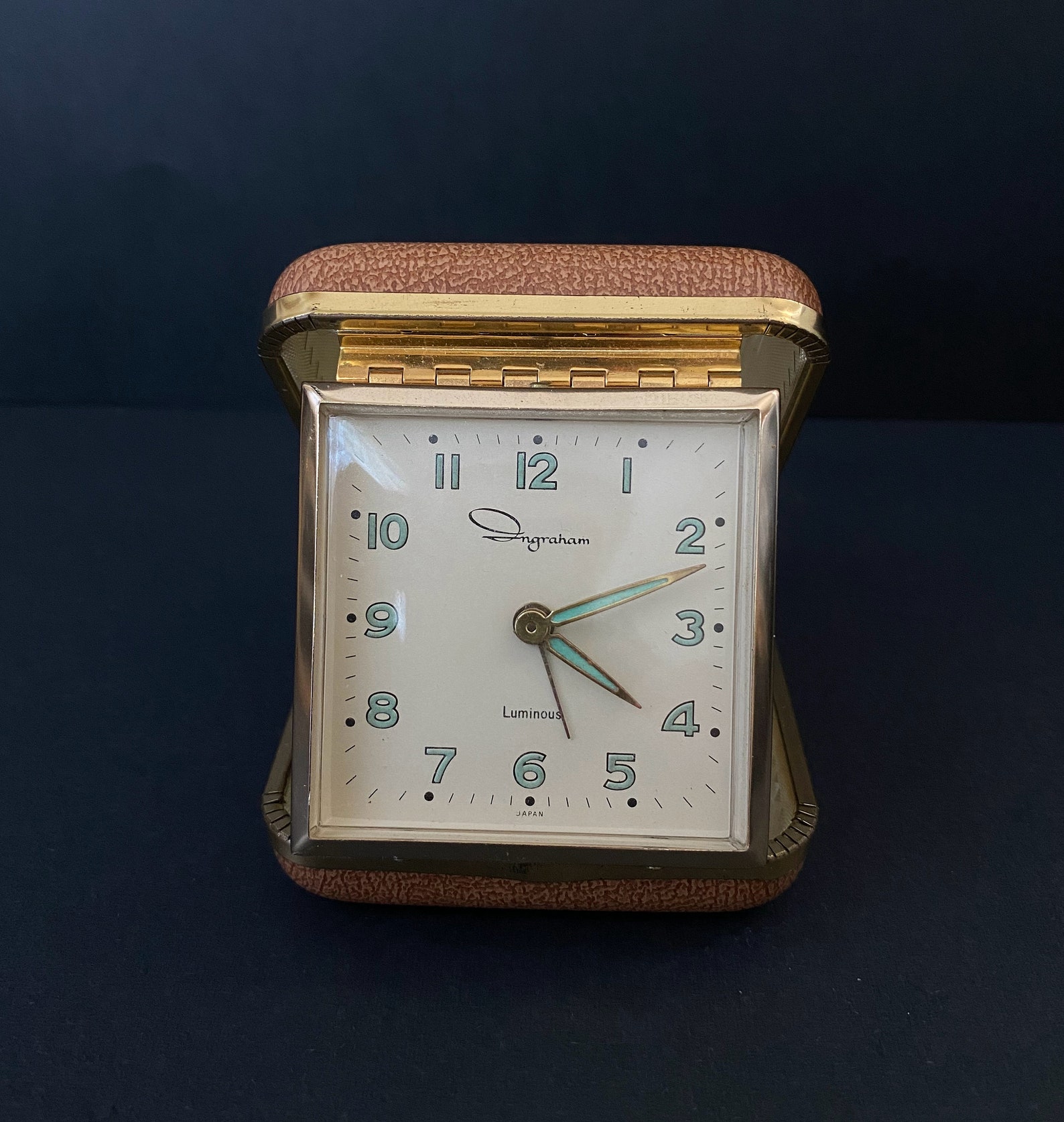 W0131 Vintage Ingraham Clock / Travel Alarm Clock/ Luminous Dial in ...