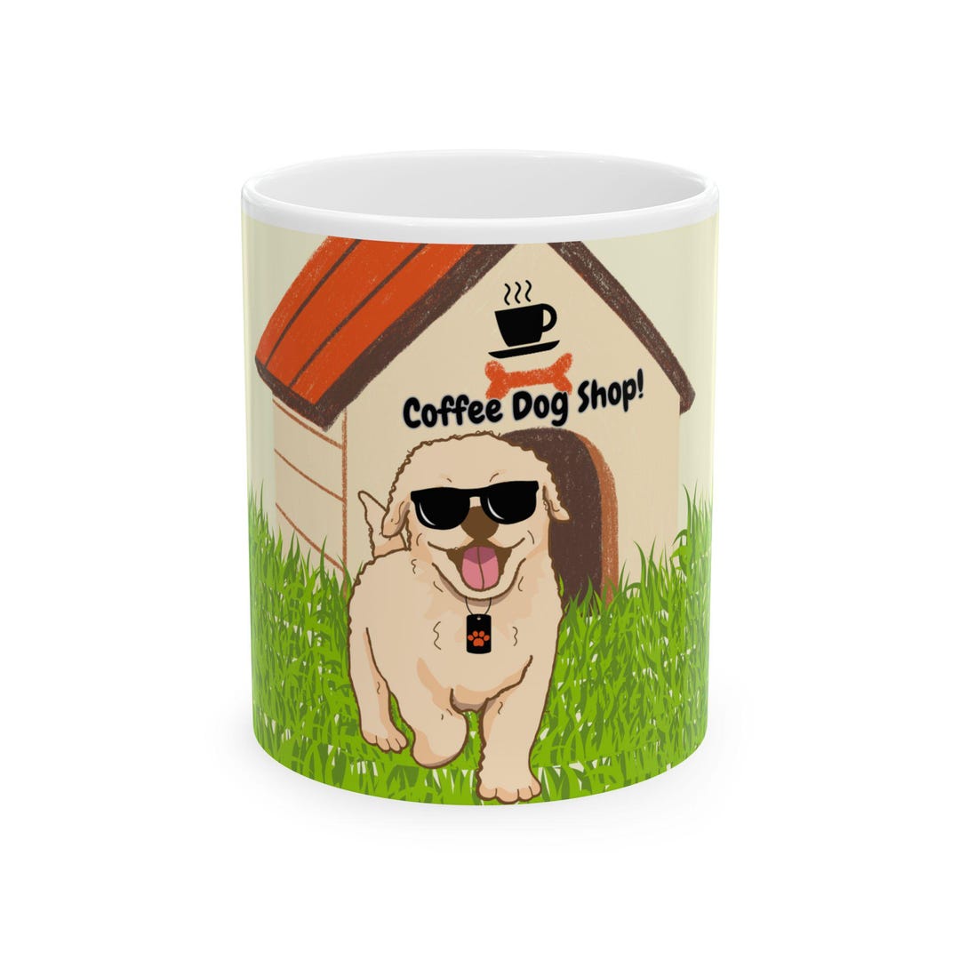 Coffee Dog Shop Mug, Dog Cafe Mug, Pet Lover Gift, Dog Owner Mug ...