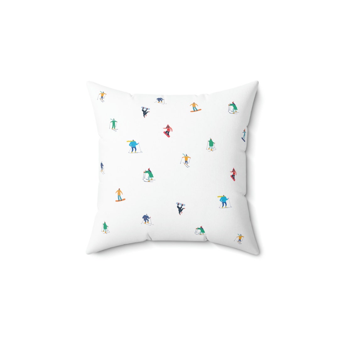 Downhill Skiing Cushion | Ski Decor | Ski Lodge Decor | Ski Gift | Cozy ...