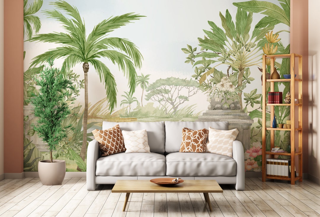 Tropical Botanical Garden Mural Wallpaper, Children/kids' Room ...