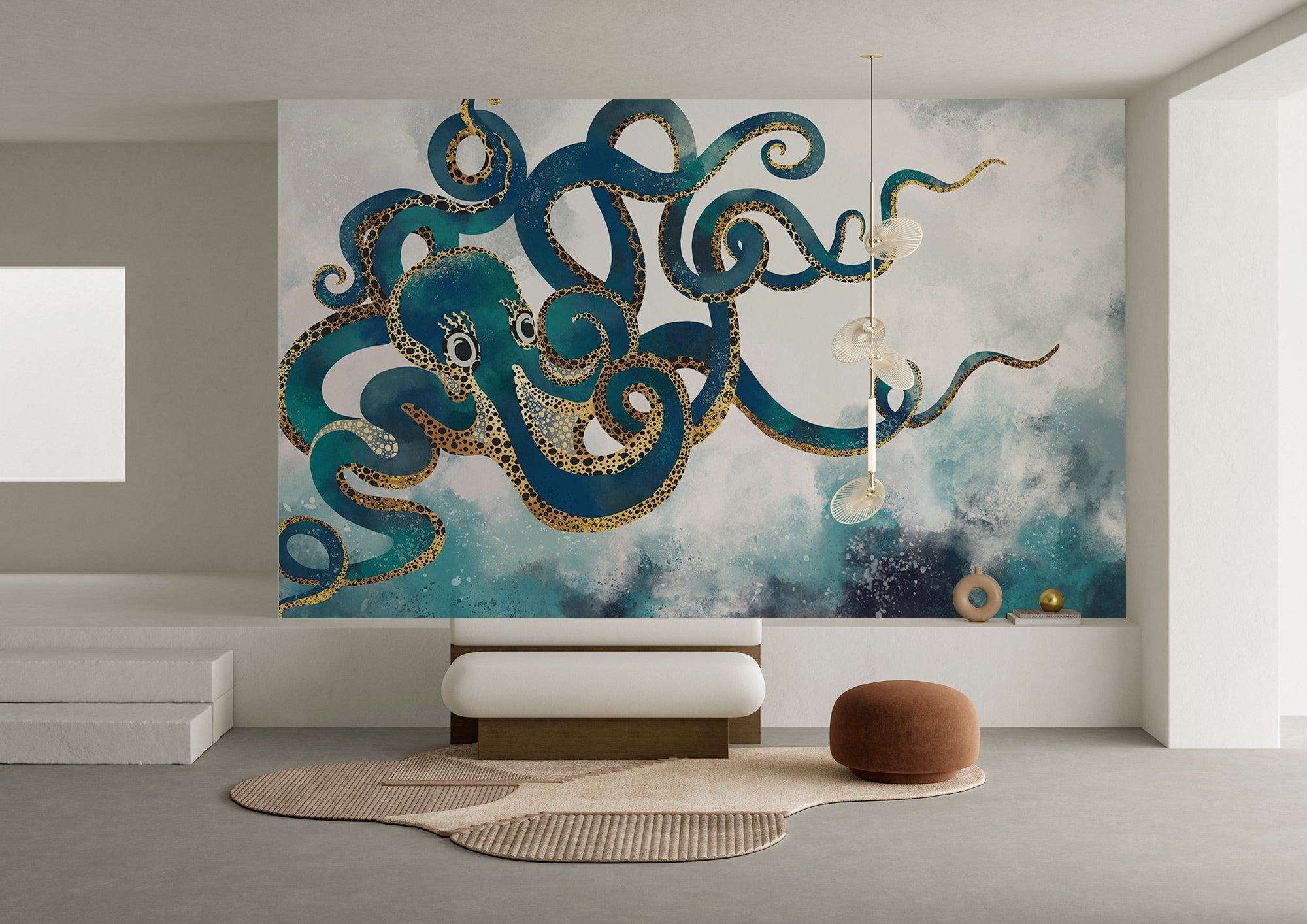 Giant Octopus Wallpaper Mural, Peel & Stick, Self Adhesive Wall Mural ...