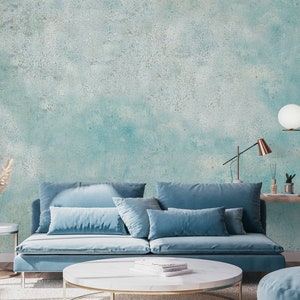Aged Turquoise Abstract Art Mural Wallpaper, Peel & Stick, Self ...