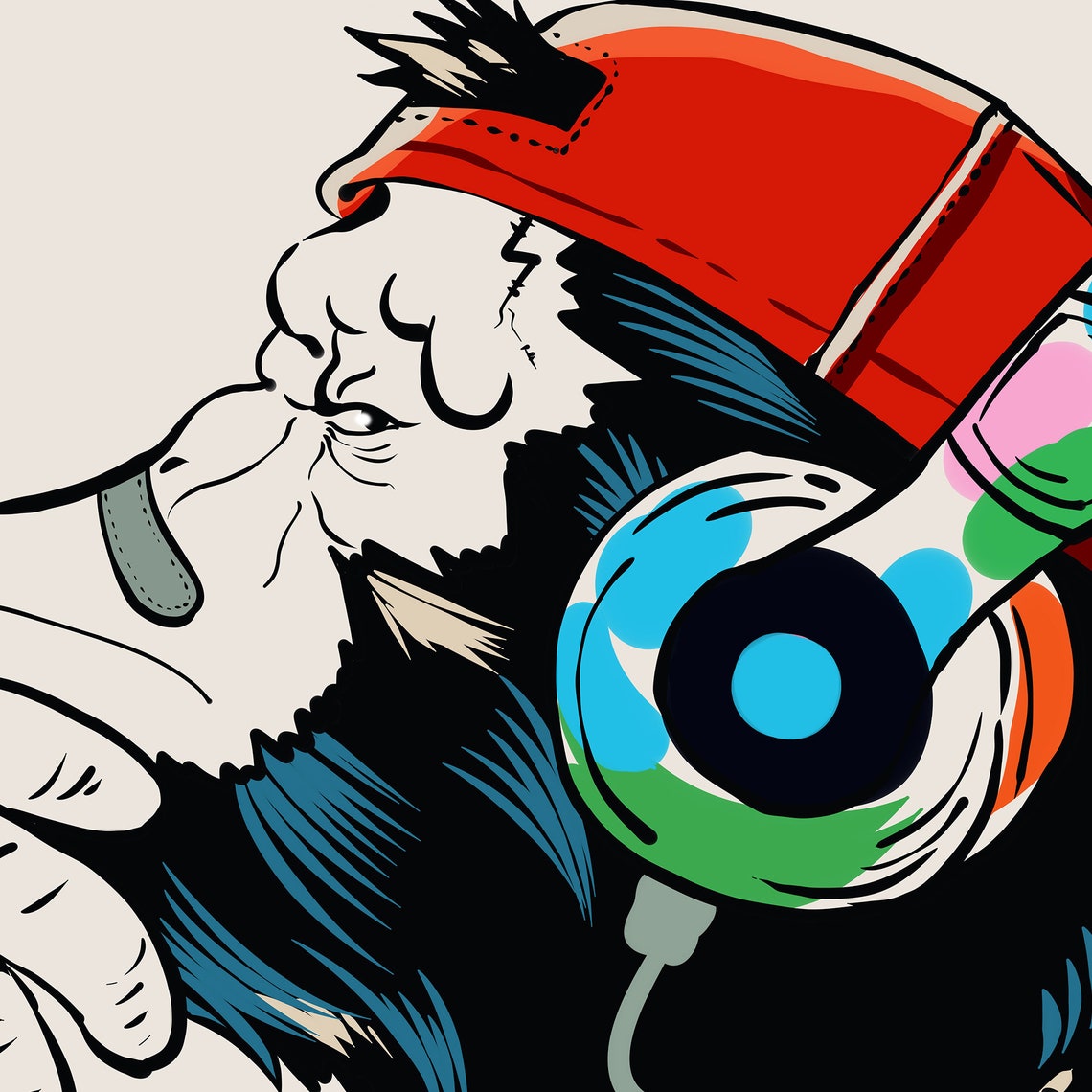 Monkey Hip Hop Graffiti Gorilla Wallpaper Mural,banksy Thinking Monkey ...