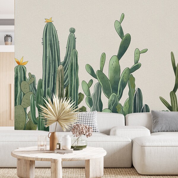 Cactus Mural - Etsy
