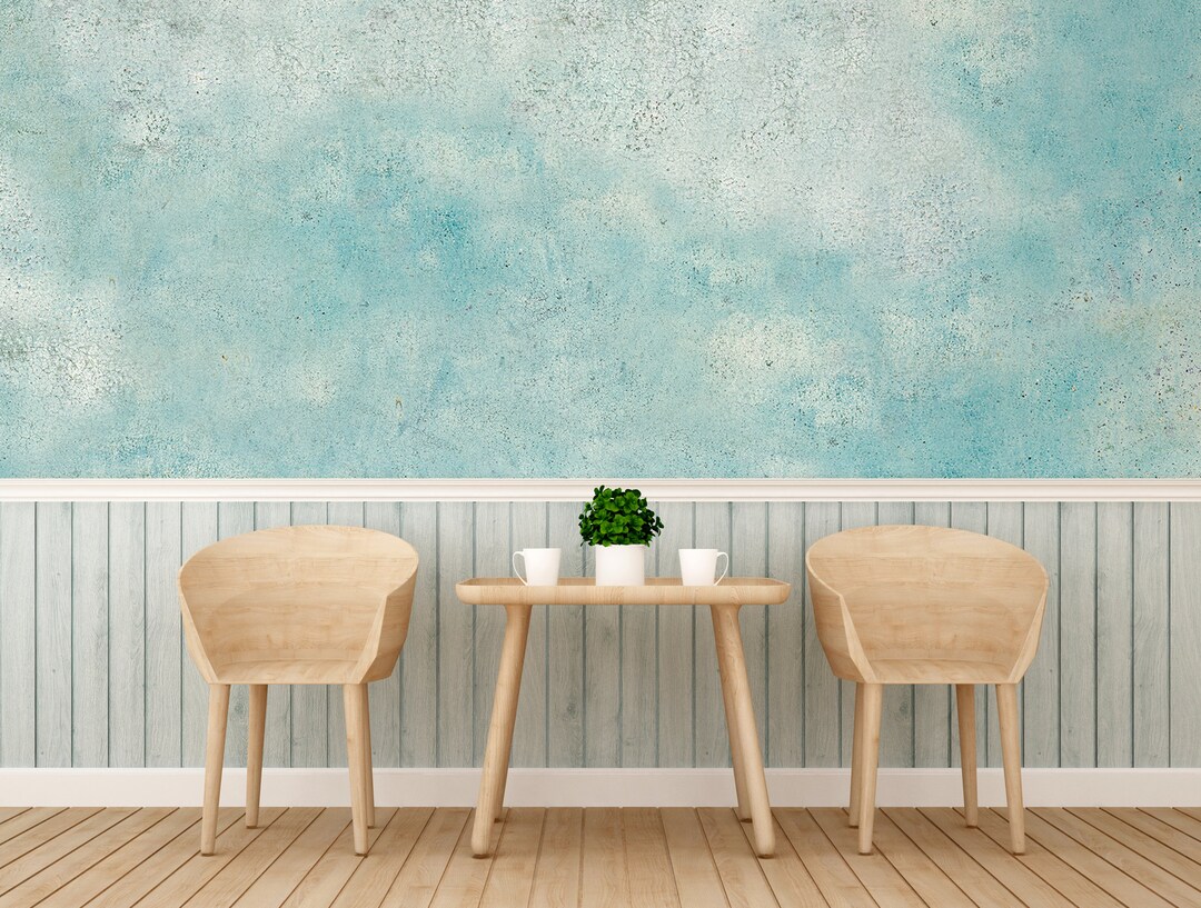 Aged Turquoise Abstract Art Mural Wallpaper, Peel & Stick, Self ...