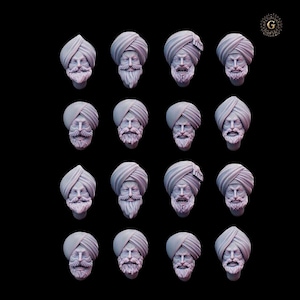 Indian Sikh Heads: 28mm WW2 Wargame Conversion Miniatures - Etsy