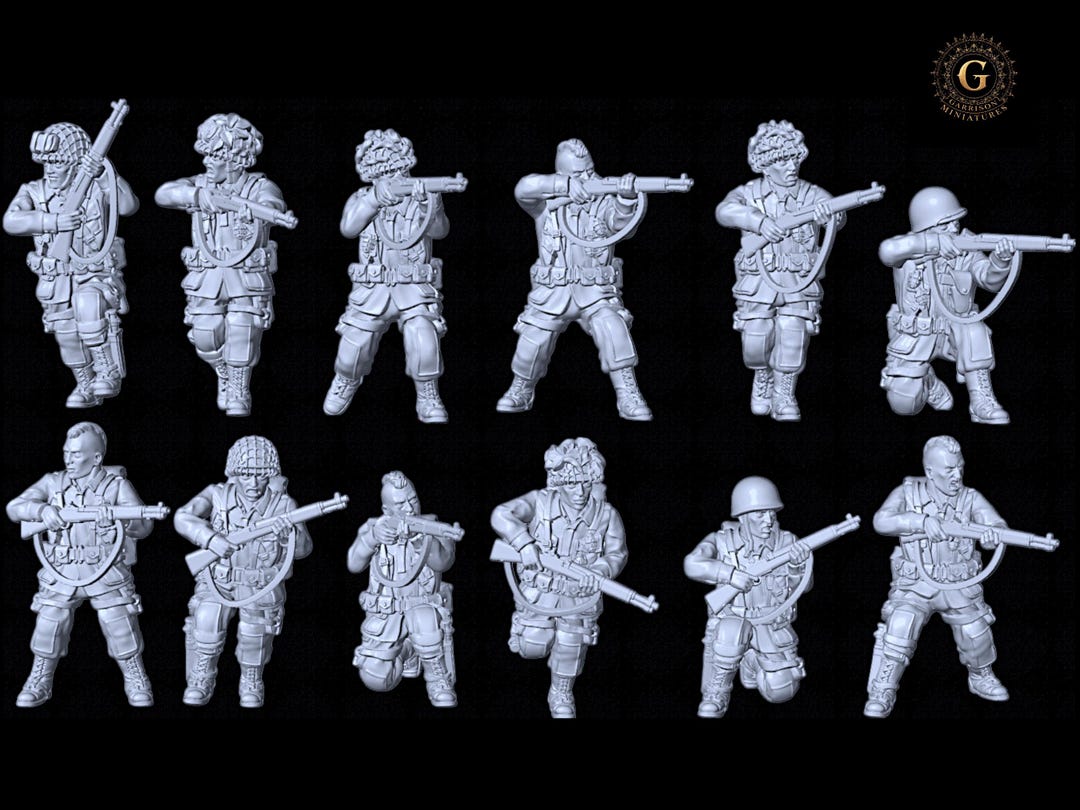 WW2 US Airborne Riflemen - 28mm Wargame Miniatures - Etsy