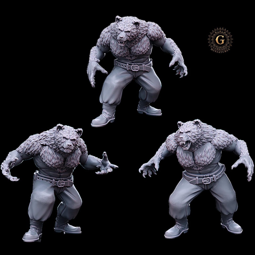 Werebears X3: 28mm Grimdark Wargame Konflikt '47 Compatible Miniatures ...